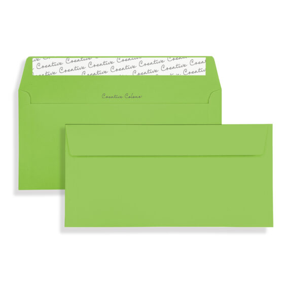 DL+ Lime Green Peel & Seal Wallet Envelopes (120gsm) - The Envelope People