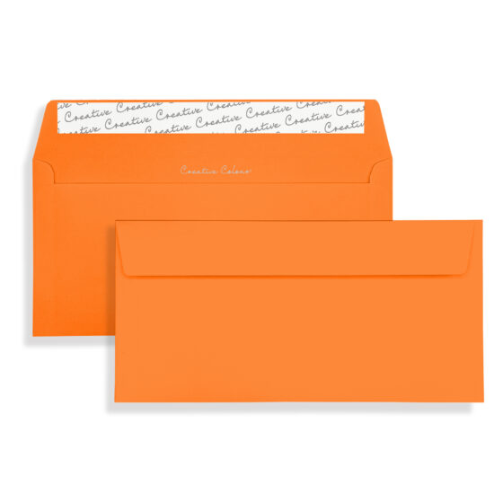 DL+ Pumpkin Orange Peel & Seal Wallet Envelopes (120gsm) - The Envelope ...
