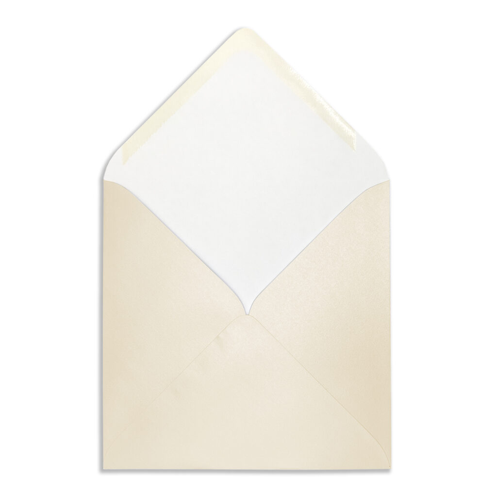 155mm Square Pearlescent Ivory Envelopes (100gsm) - The Envelope People