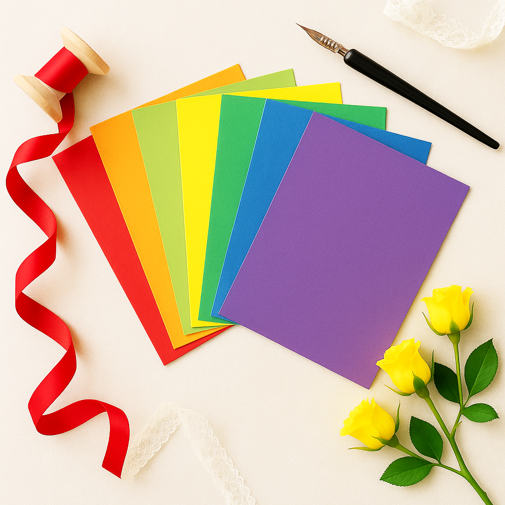 Coloured A5 Flat Sheet Cards - The Envelope People