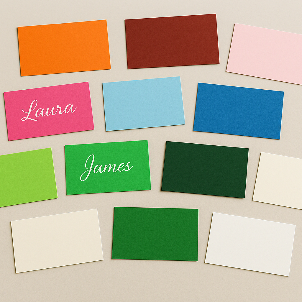 Coloured Flat Place Cards - The Envelope People
