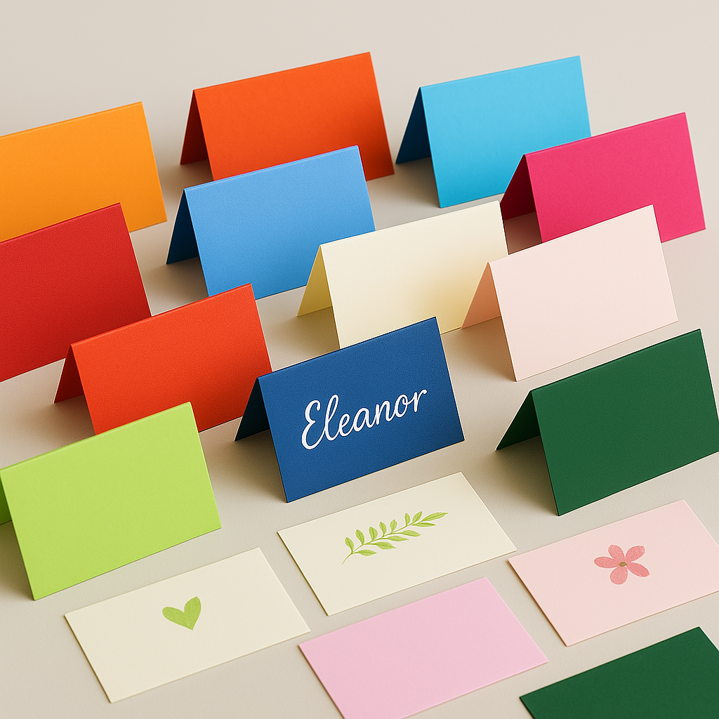 Coloured Folded Place Cards - The Envelope People