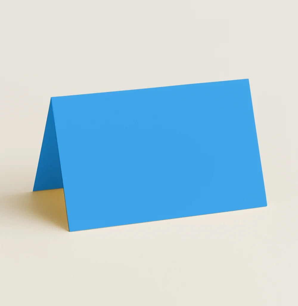 Folded Place Cards - Olin Colours California Blue - The Envelope People