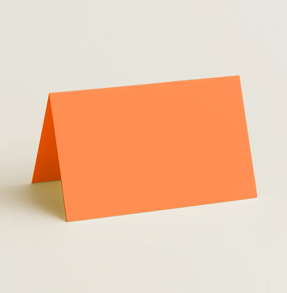 Folded Place Cards - Olin Colours Orange - The Envelope People