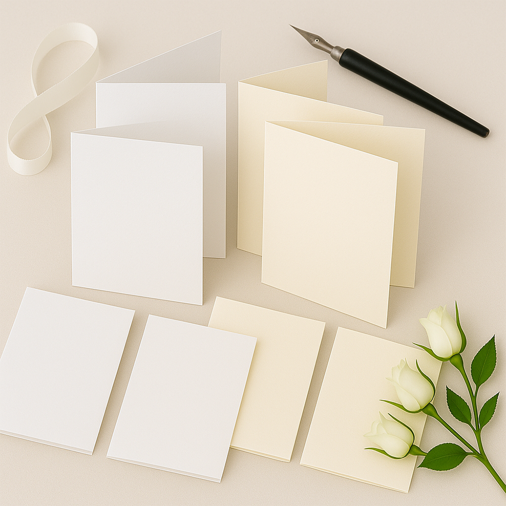 White & Ivory A5 Folded Cards - The Envelope People
