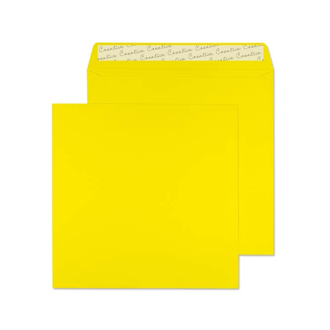 160mm Square Banana Yellow Peel And Seal Envelopes (120gsm) - Box Of ...