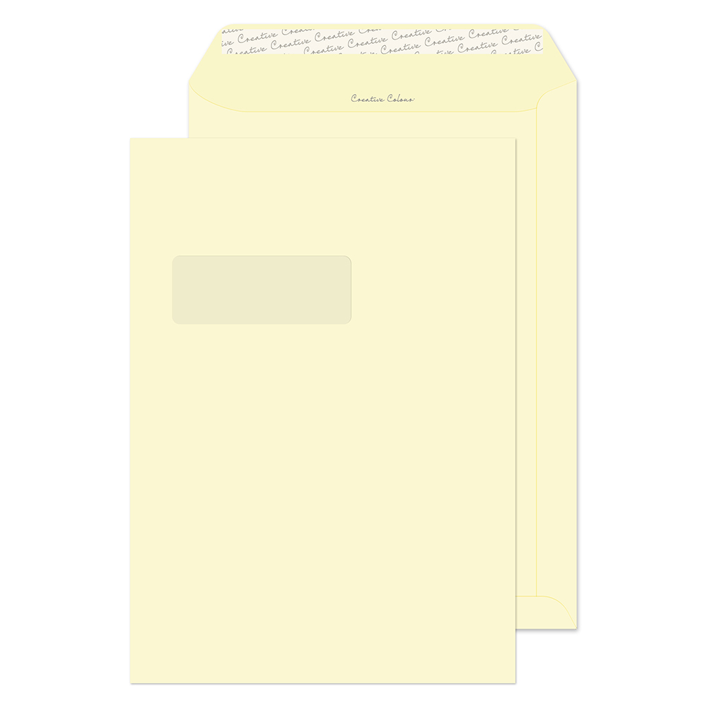 C4 Vanilla Ice Cream Pocket Window Peel And Seal Envelopes (120gsm ...