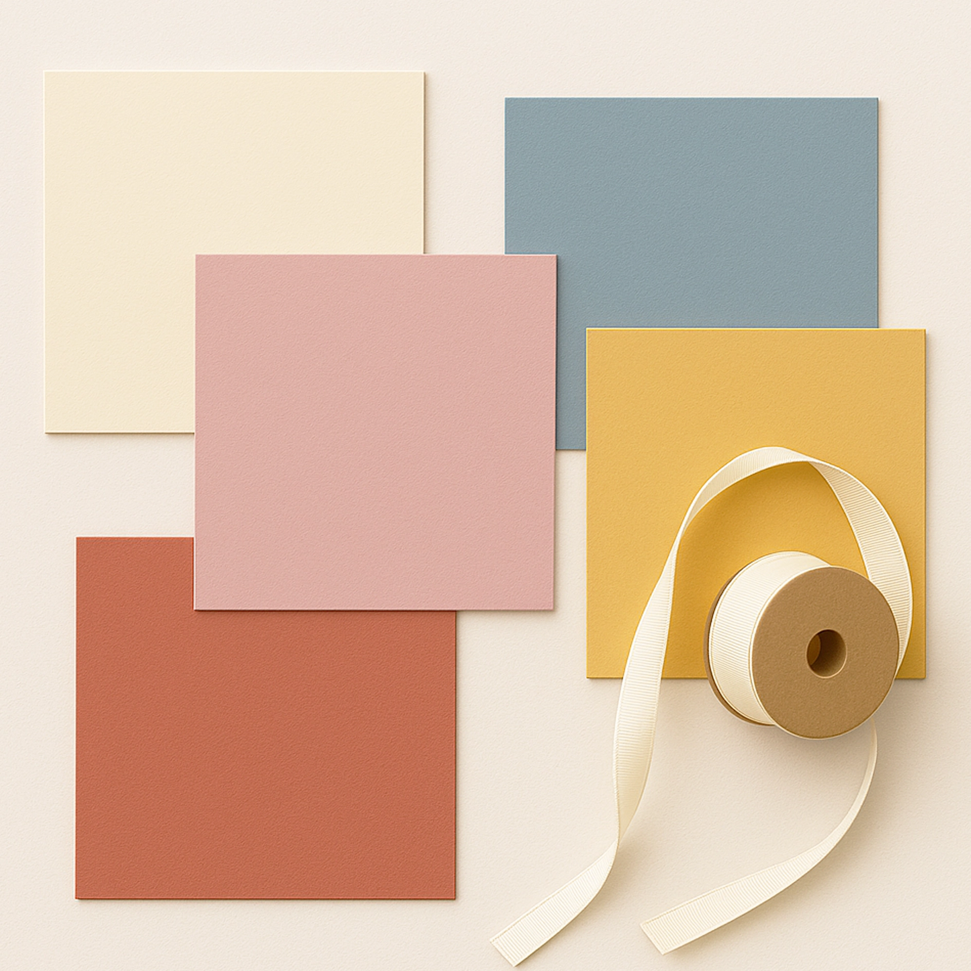 Coloured 125mm Square Flat Sheet Cards - The Envelope People