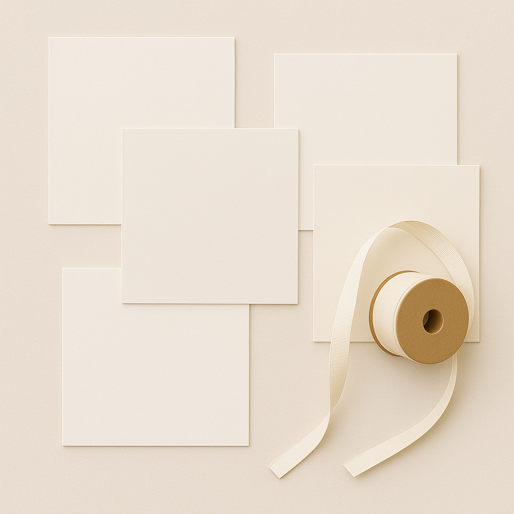 White & Ivory 150mm Square Flat Sheet Cards - The Envelope People