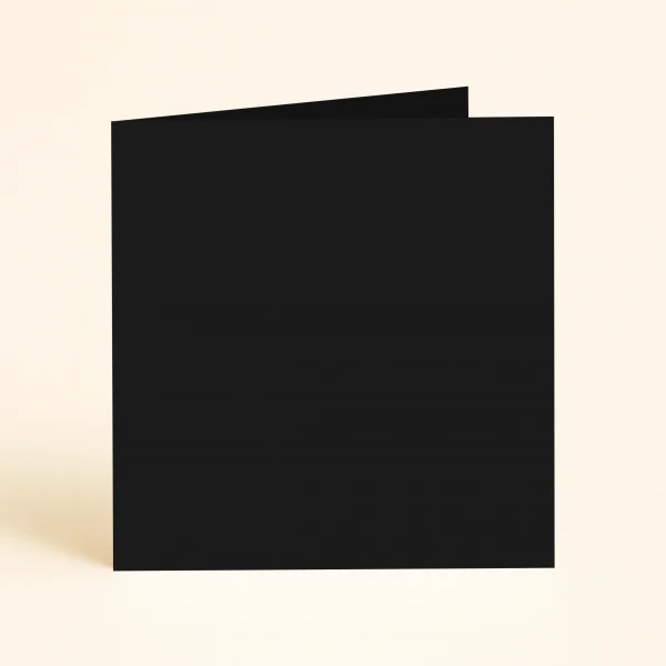 125mm Square Single Fold Card - Keaykolour Deep Black - The Envelope People