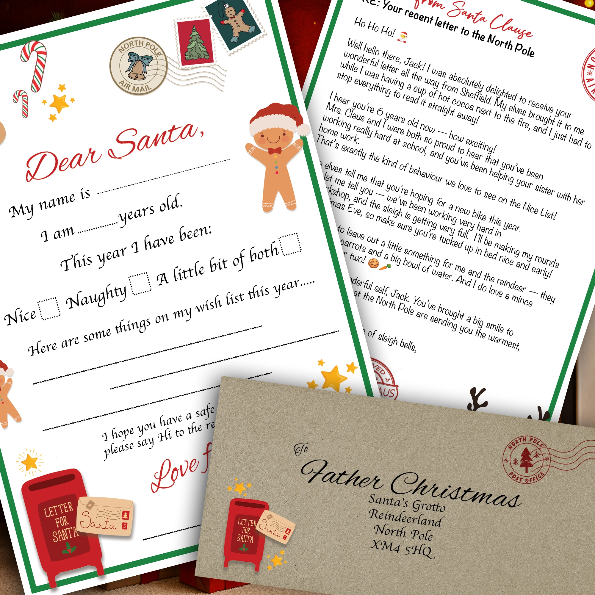 Send A Letter To Father Christmas/Santa - With Personalised Posted ...