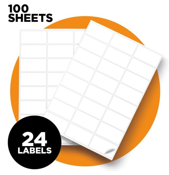 A4 Sheet White Self-Adhesive Labels - 63 X 34mm - 24 Labels - Pack Of ...