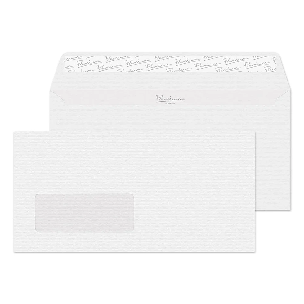 DL Diamond White Laid Premium Business Peel & Seal Window Wallet ...